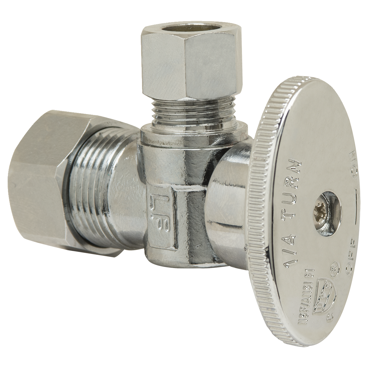 1/2 in. Nominal Compression x 3/8 in. Compression 1/4 Turn Angle Stop ...