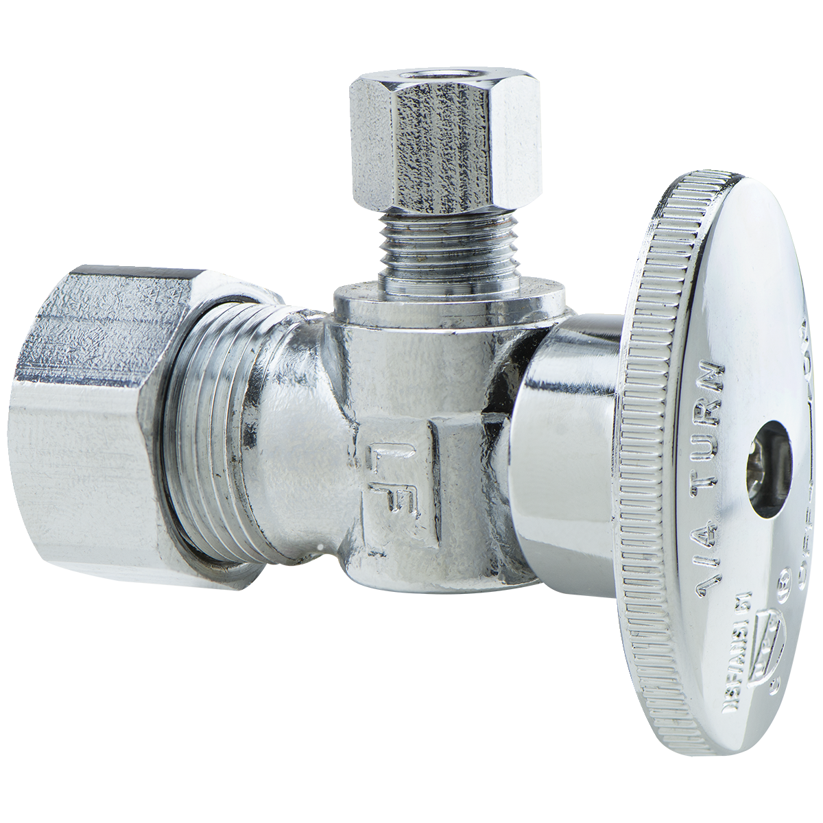 1/2 in. Nom Comp x 1/4 in. OD Comp 1/4-Turn Angle Stop - Plumbshop