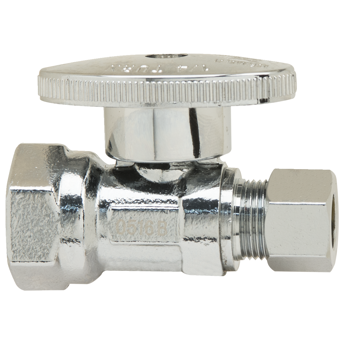 1/2 in. FIP x 3/8 in. OD Compression 1/4 Turn Straight Stop - Plumbshop