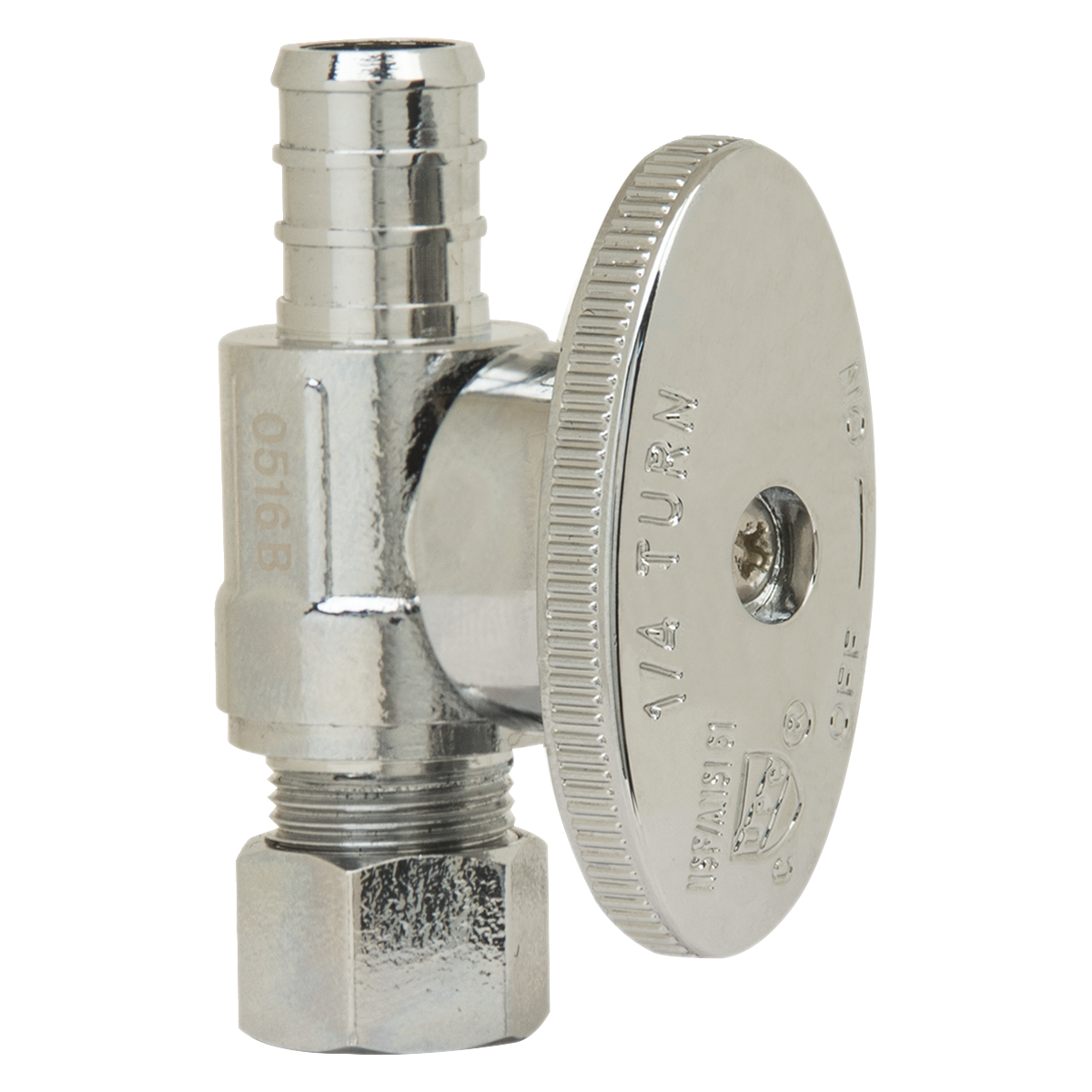 1/2 in. Nominal Crimp Barb (PEX) x 3/8 in. OD Compression 1/4 Turn ...